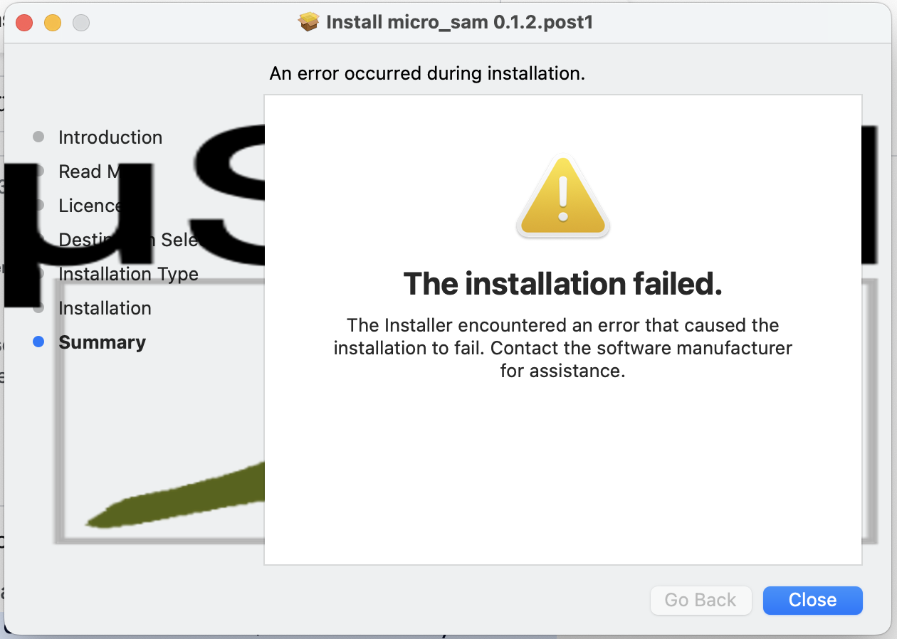 Feedback installers · Issue #109 · computational-cell-analytics/micro-sam · GitHub