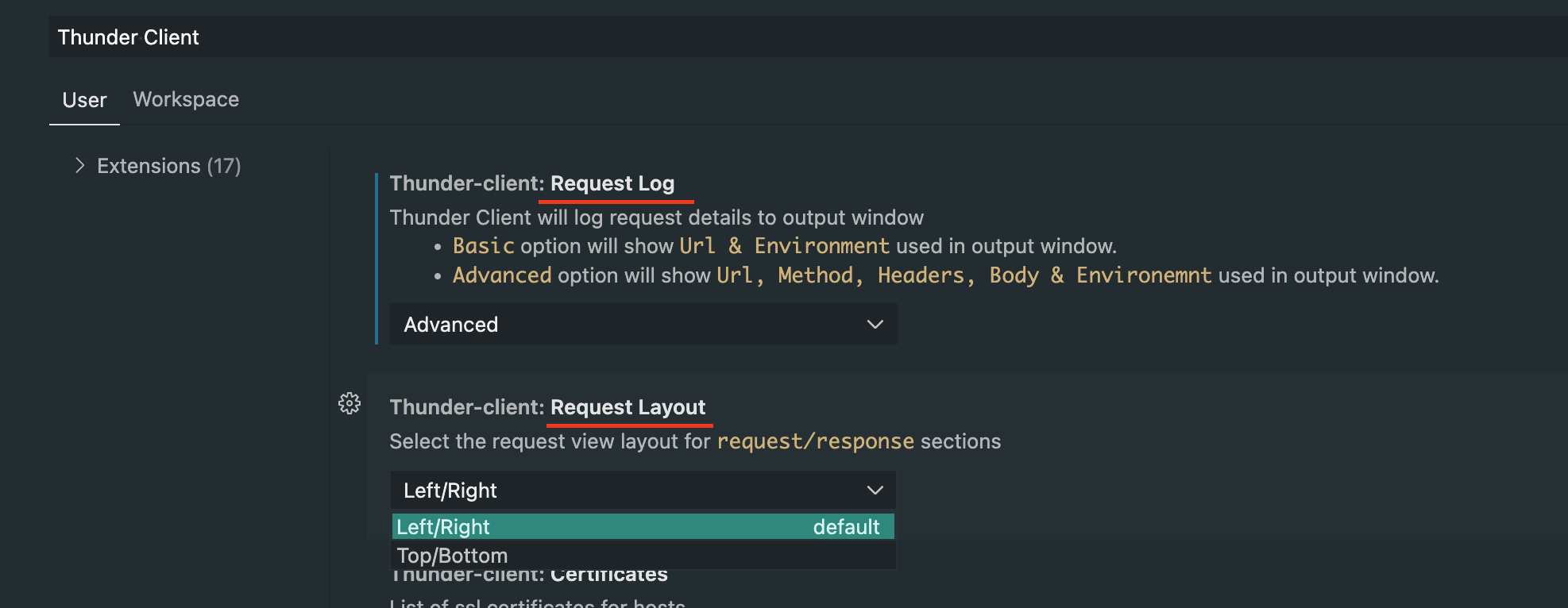 Split request/result views vertically · Issue #99 · thunderclient/thunder-client-support · GitHub