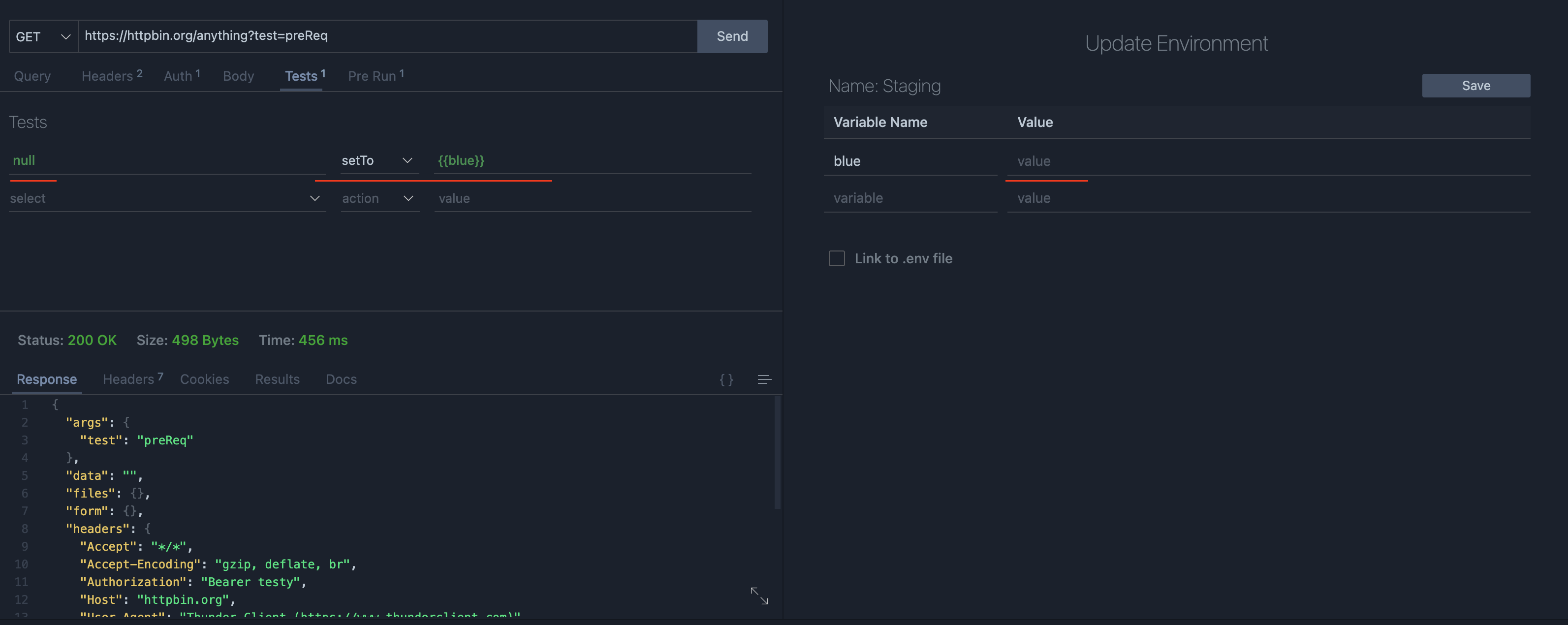 Pre Run and empty variables · Issue #841 · thunderclient/thunder-client-support · GitHub