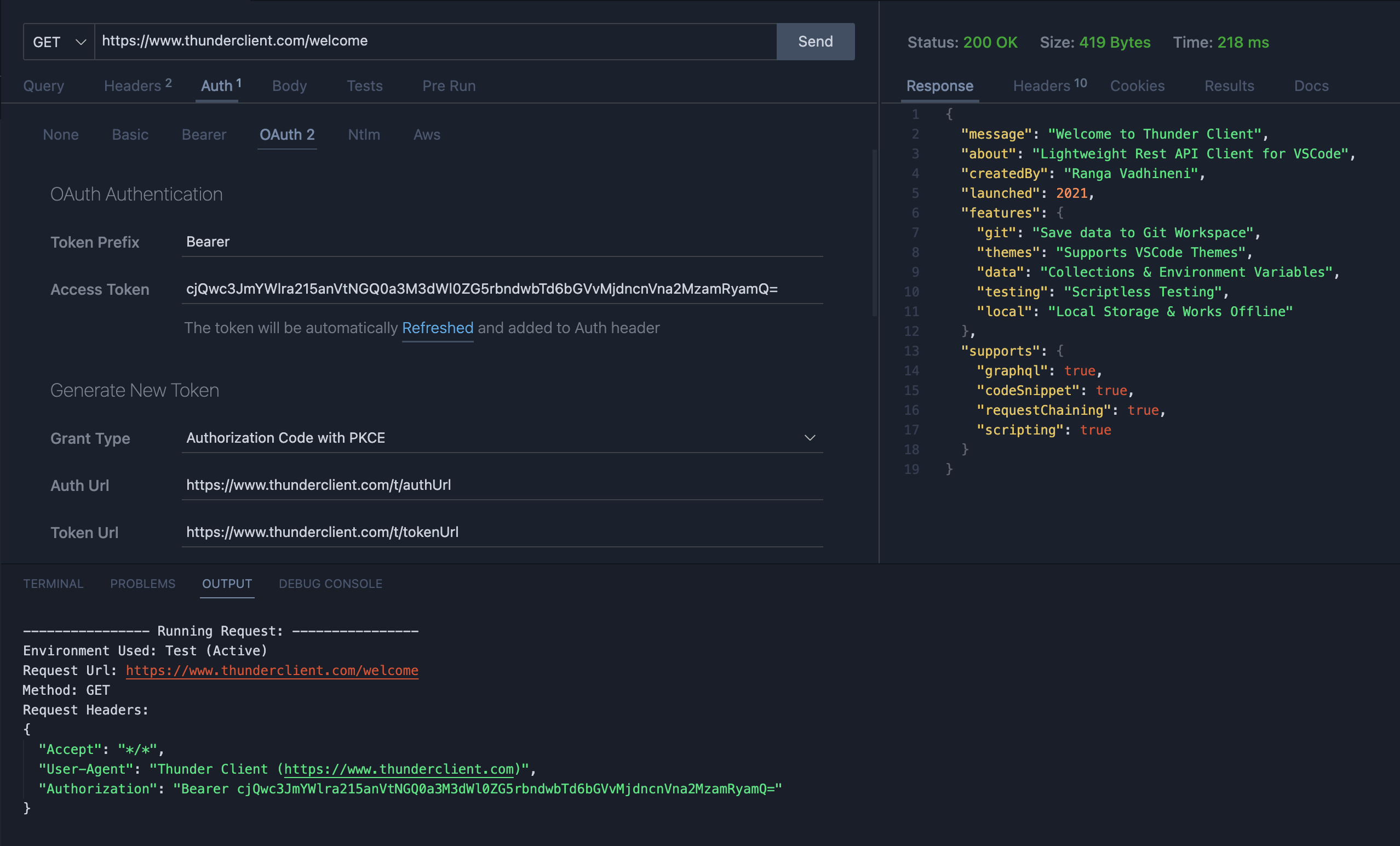 how to use oauth2 beaer accesss token · Issue #1074 · thunderclient/thunder-client-support · GitHub