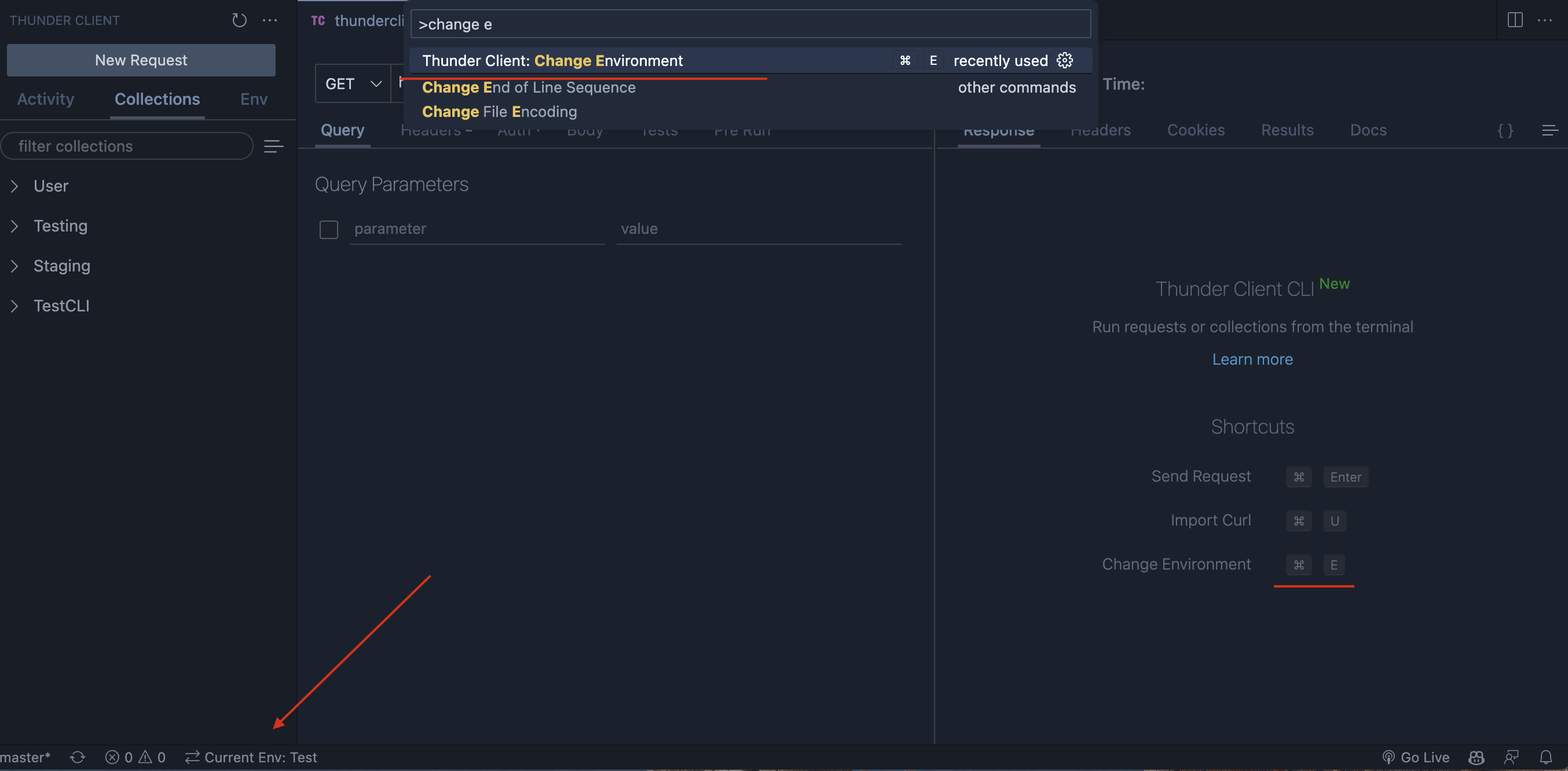 Display Linked Env Name Beside Collection Name And Add In Context Menu The Options To Chose