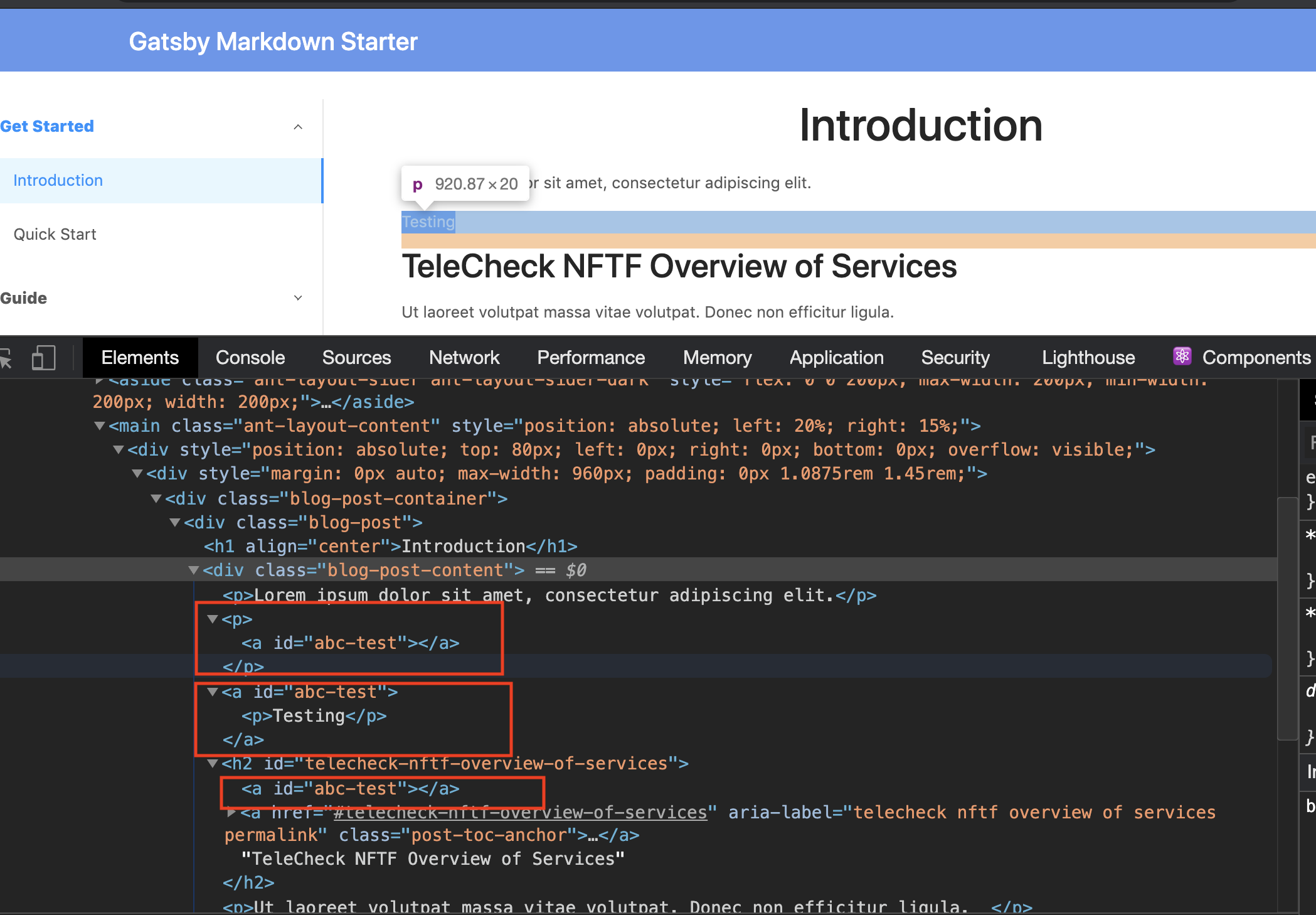 gatsby-transform-remark messes up with plain HTML (especially self ...