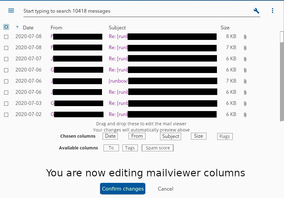 Customizable column headers · Issue #19 · runbox/runbox7 · GitHub