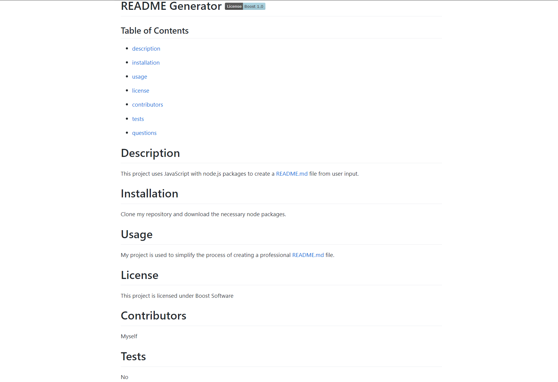 GitHub - ColtonBloomquist/readme-generator: Creates professional README ...