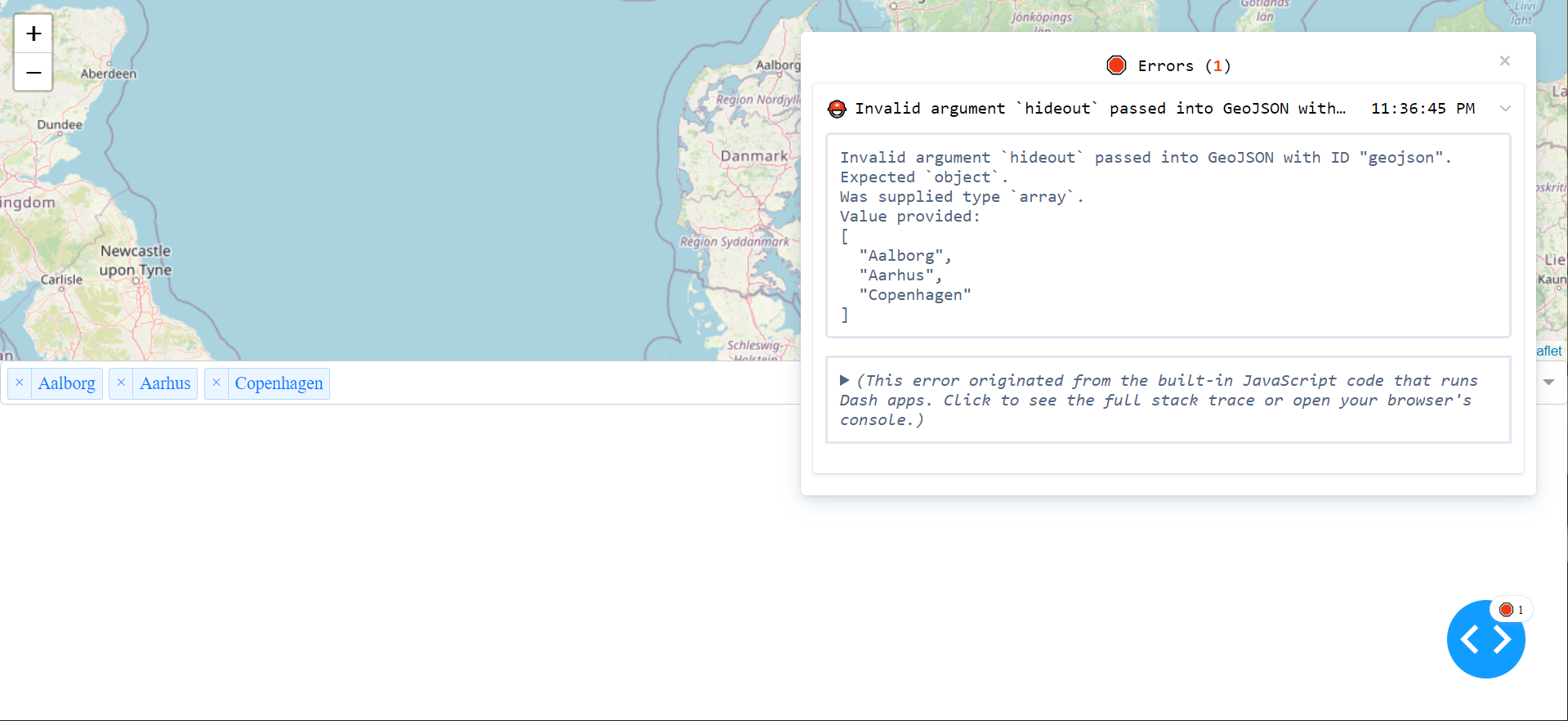 Geojsonhideout Example Doesnt Work With Debugger On · Issue 99 · Emilhedash Leaflet · Github 