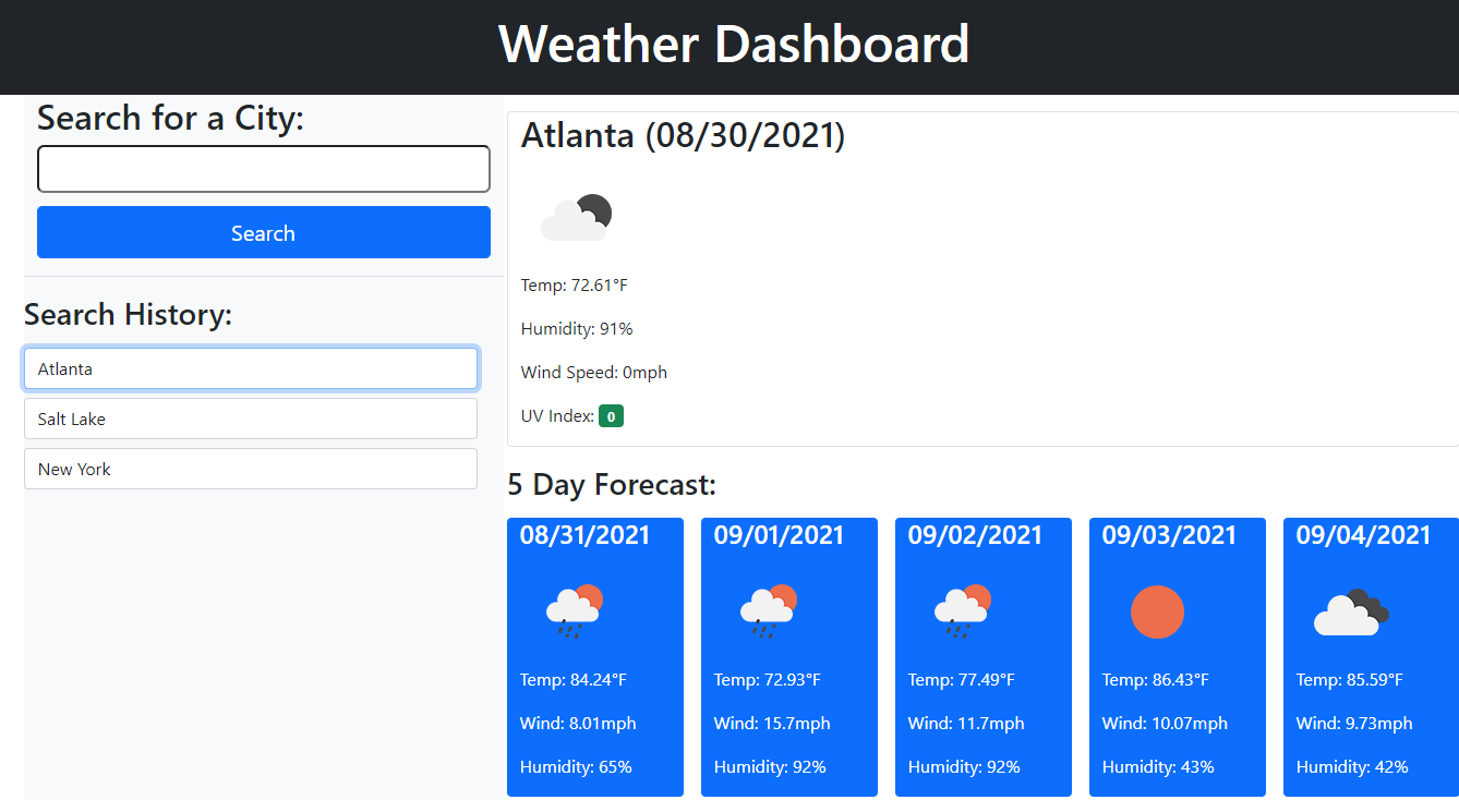 GitHub - michaelheinhold/weather-dashboard
