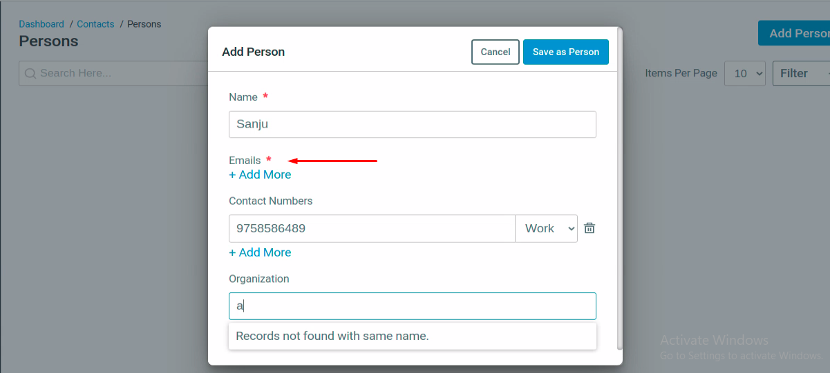 result: When admin/user adding new Person after deleting email input field. then required ...