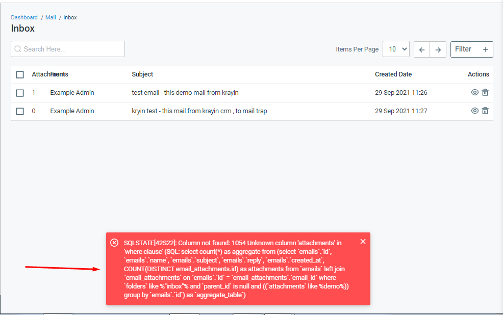 There should not be any exception. if user want to filter inbox mail. · Issue #352 · krayin ...