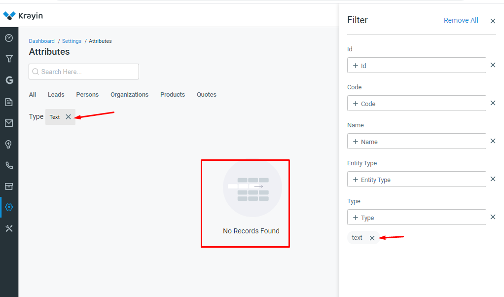 The Filter Should Be Work Properly When User Trying To Filter Attributes By Type · Issue 367