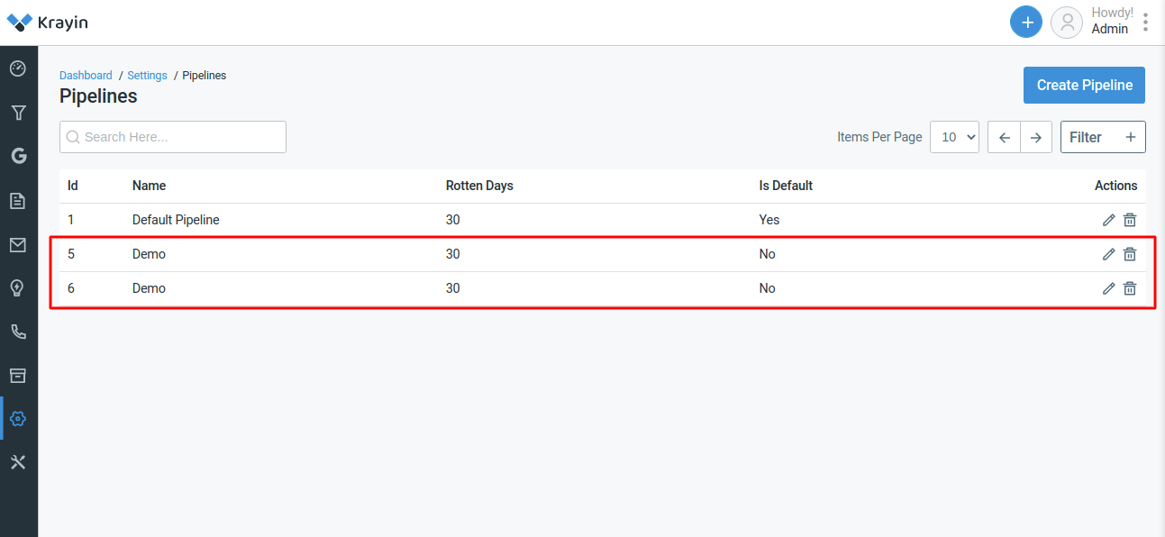 There should be an error if the user trying to create multiple pipelines with the same name ...