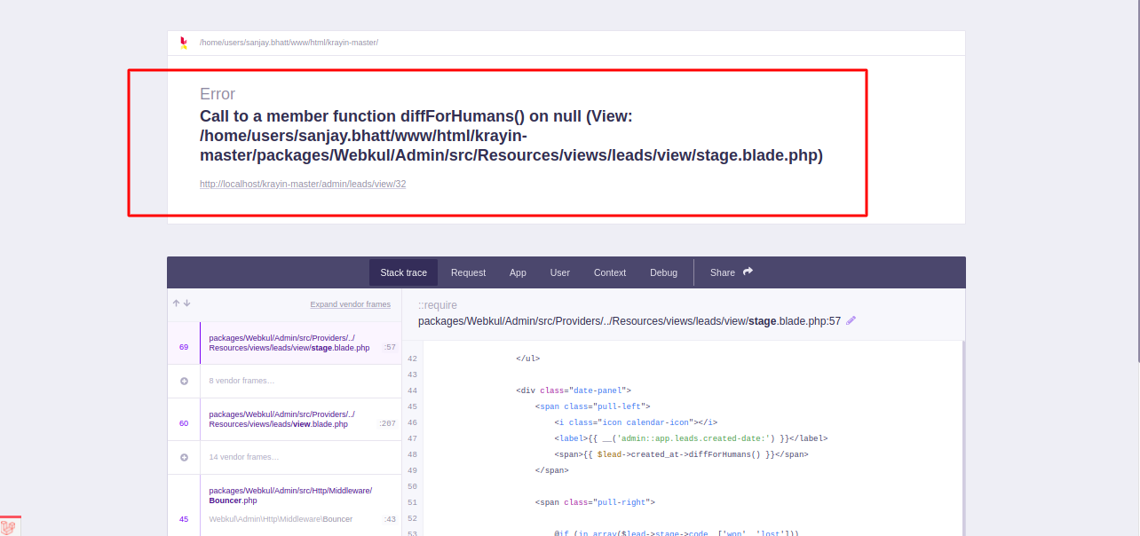 There should not be any exception when the user trying to view the lead. · Issue #512 · krayin ...