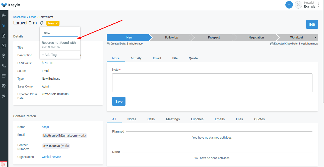 There should be a warning message if the user trying to add the same tag multiple times in a ...