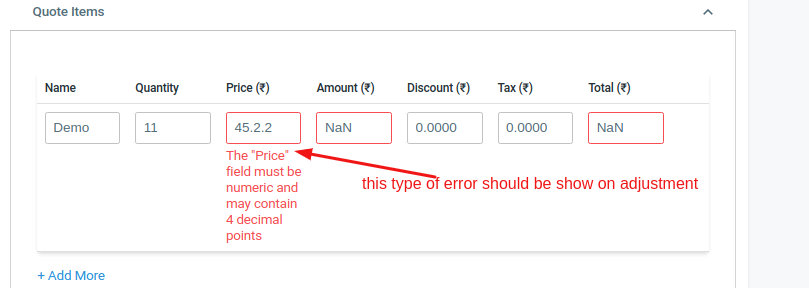 There should be a warning message if the user is typing the wrong number format. · Issue #722 ...