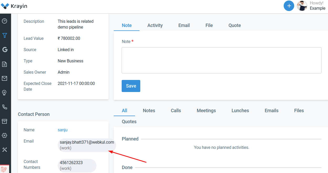 The UI design of the contact person. the section should be correct. · Issue #737 · krayin ...