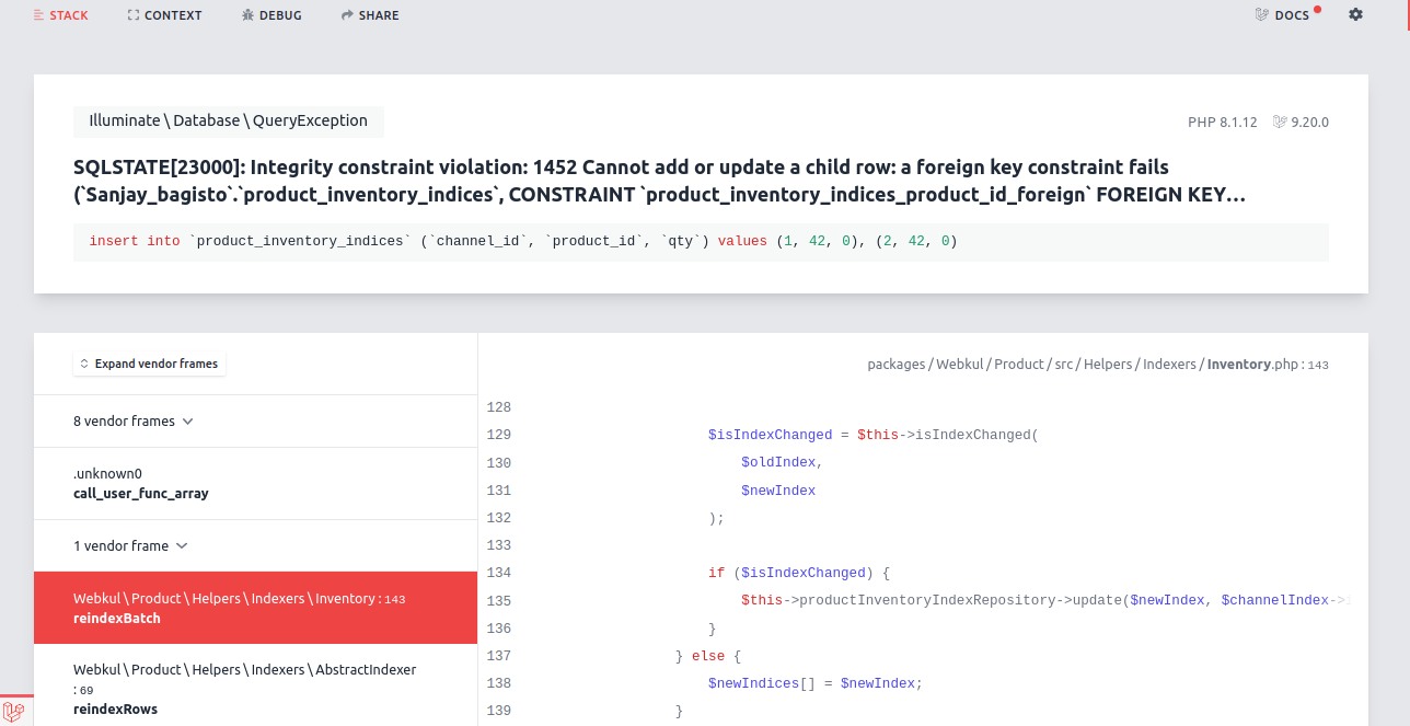 Getting exception while trying to editing the configurable product. · Issue #7198 · bagisto ...
