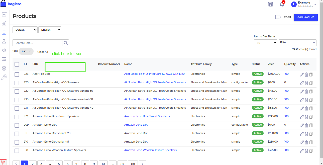 Sorting Should Be Work Only After Clicking On The Tax Of Table Header · Issue 7230 · Bagisto 