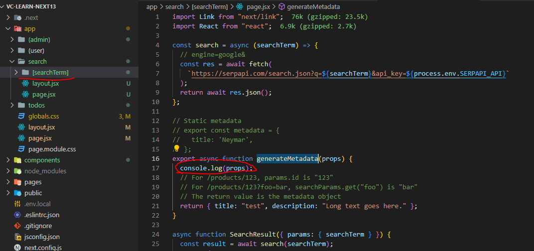[v13] generateMetadata not having any props, am i missing any configuration? · vercel next.js ...