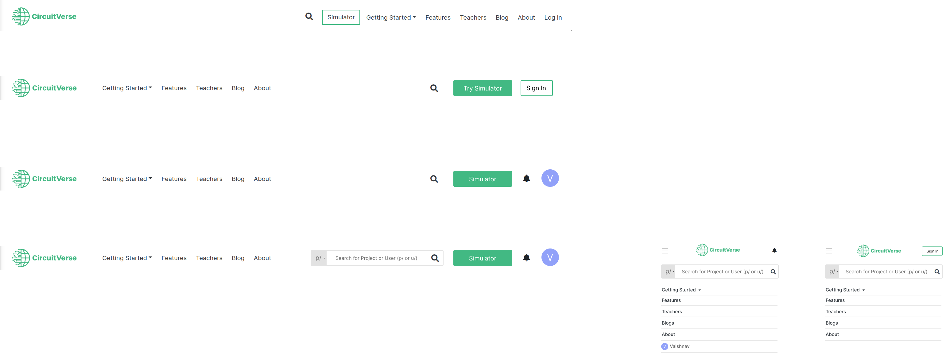 Header revamp + Search Bar revamp · Issue #3424 · CircuitVerse/CircuitVerse · GitHub
