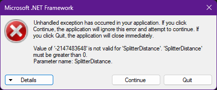 NET Framework error (SplitterDistance) · Issue #281 · nstlaurent/DoomLauncher · GitHub