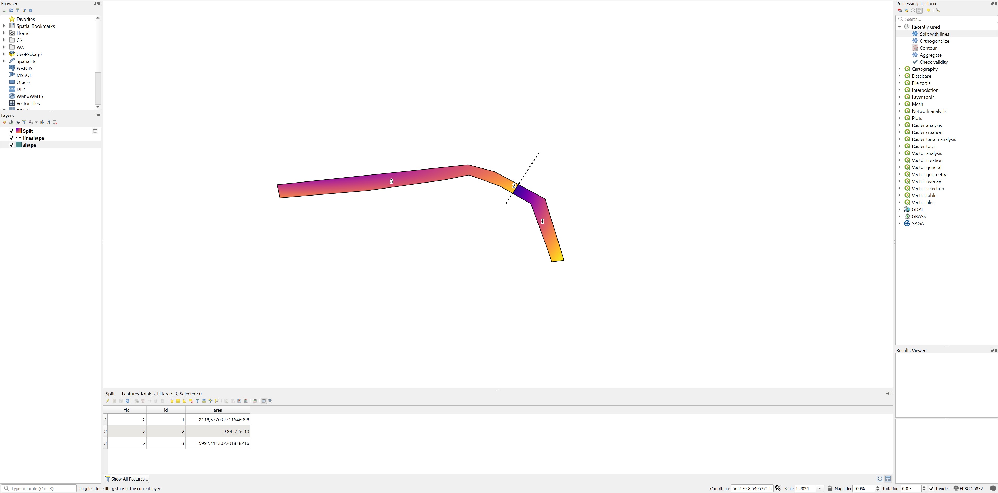 Processing "split with lines" creates (wrong) sliver polygons · Issue ...