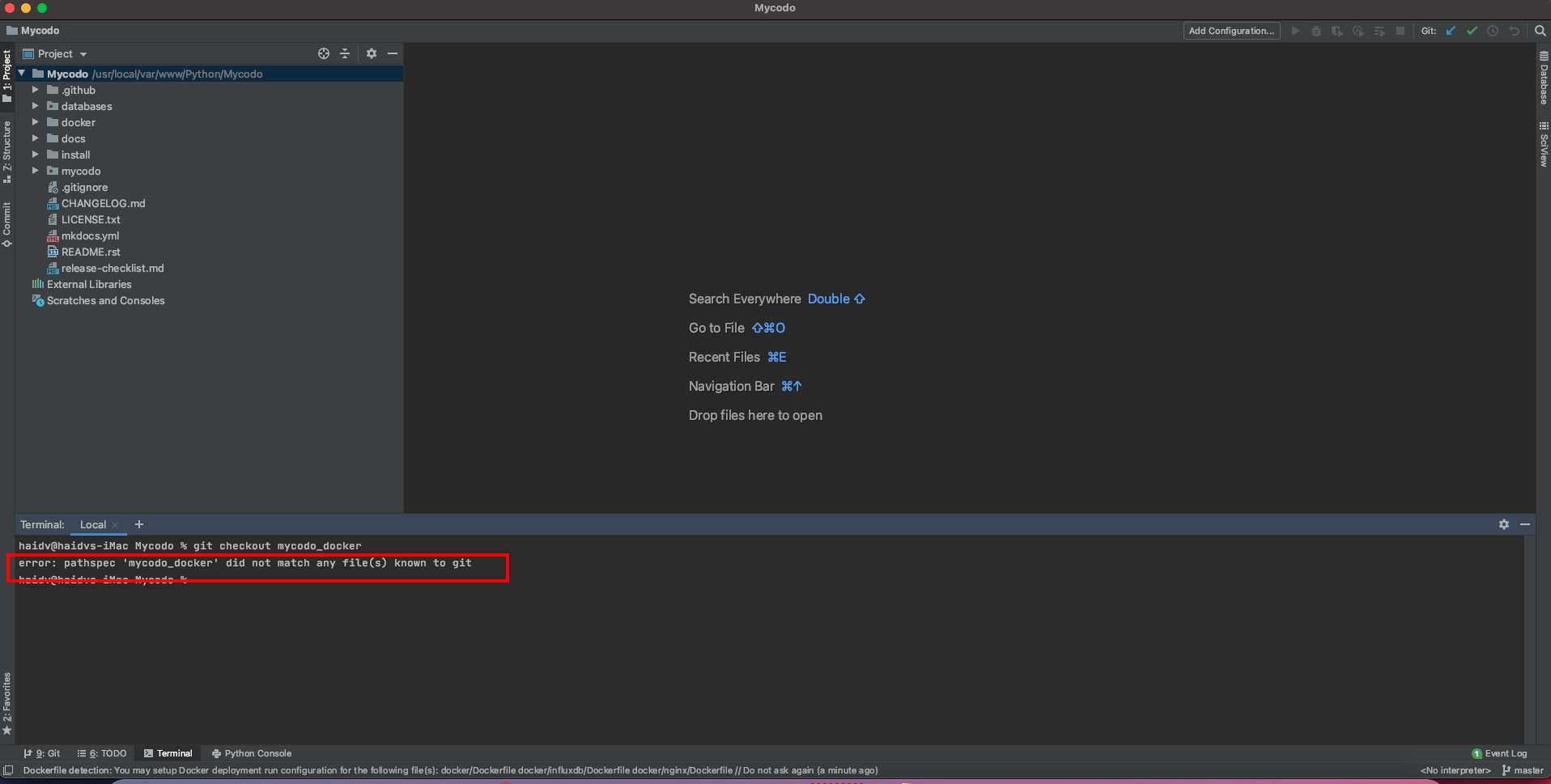 Can i run this project on my macos use pycharm ide to custom widgets or alerts etc ? · Issue ...