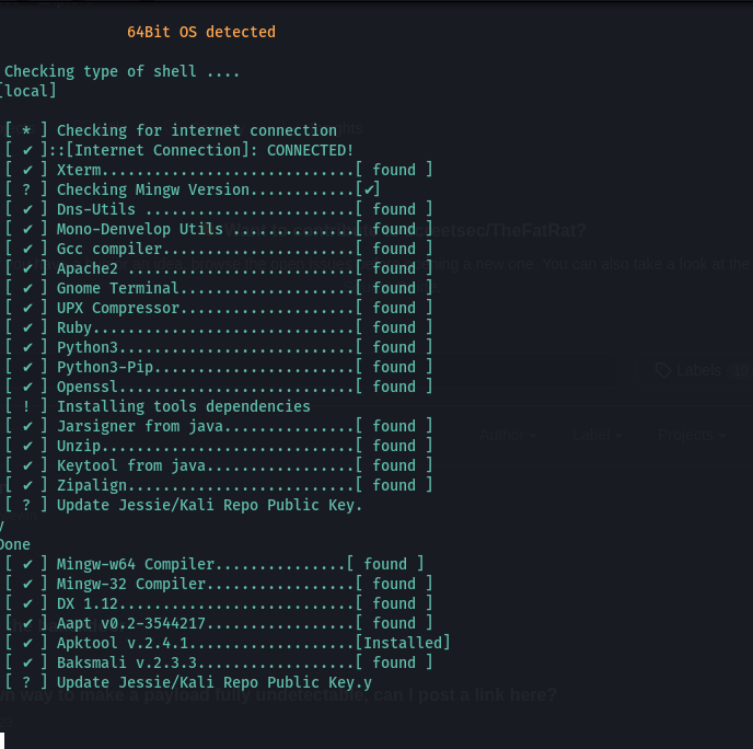 Installation stuck · Issue #674 · screetsec/TheFatRat · GitHub