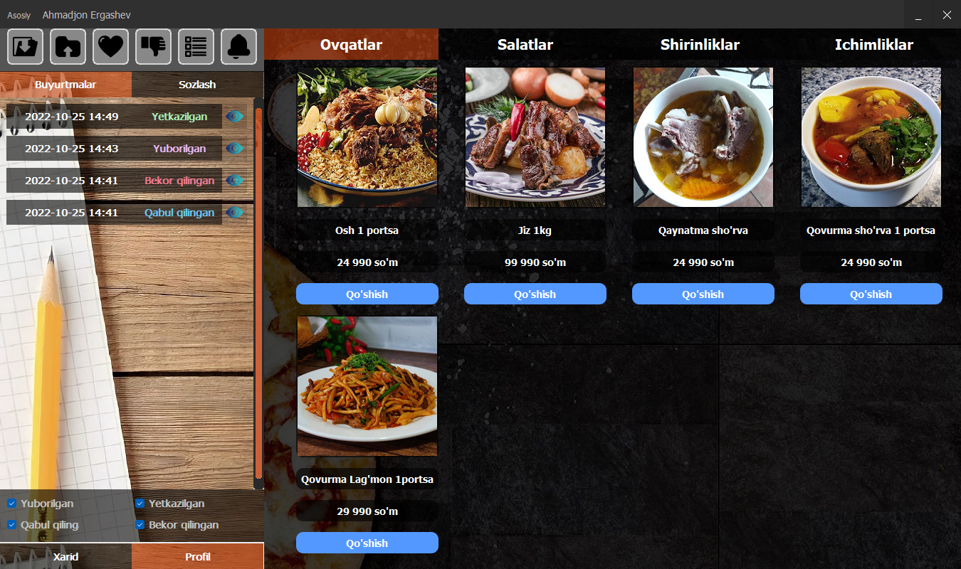 GitHub - Ahmadjon-Ergashev/Restaurant