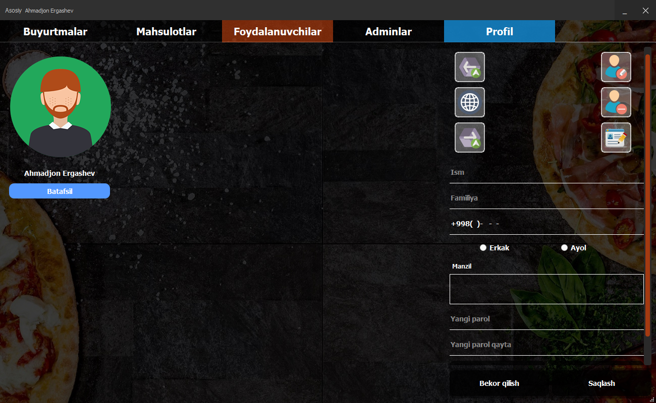 GitHub - Ahmadjon-Ergashev/Restaurant