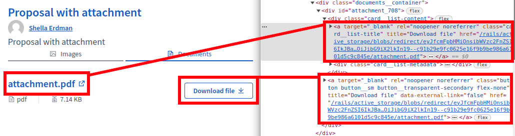 Wcag Adjacent Links To The Same Resource At Proposal Preview Attachments · Issue 11883 