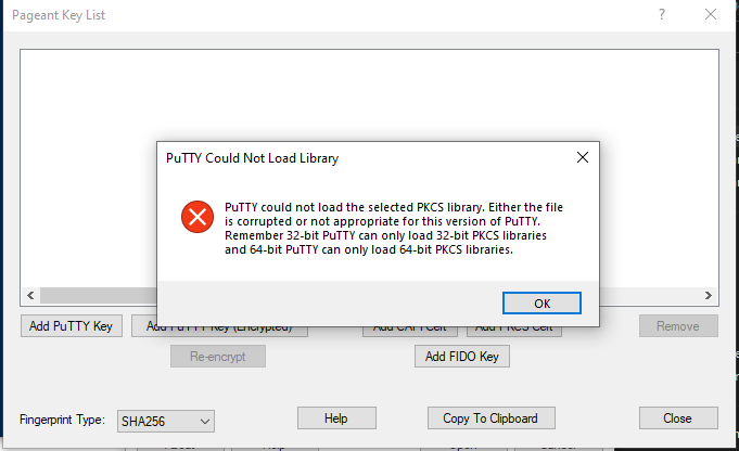 Win10 Pageant Windows Security Dialog Does Not Display When Adding