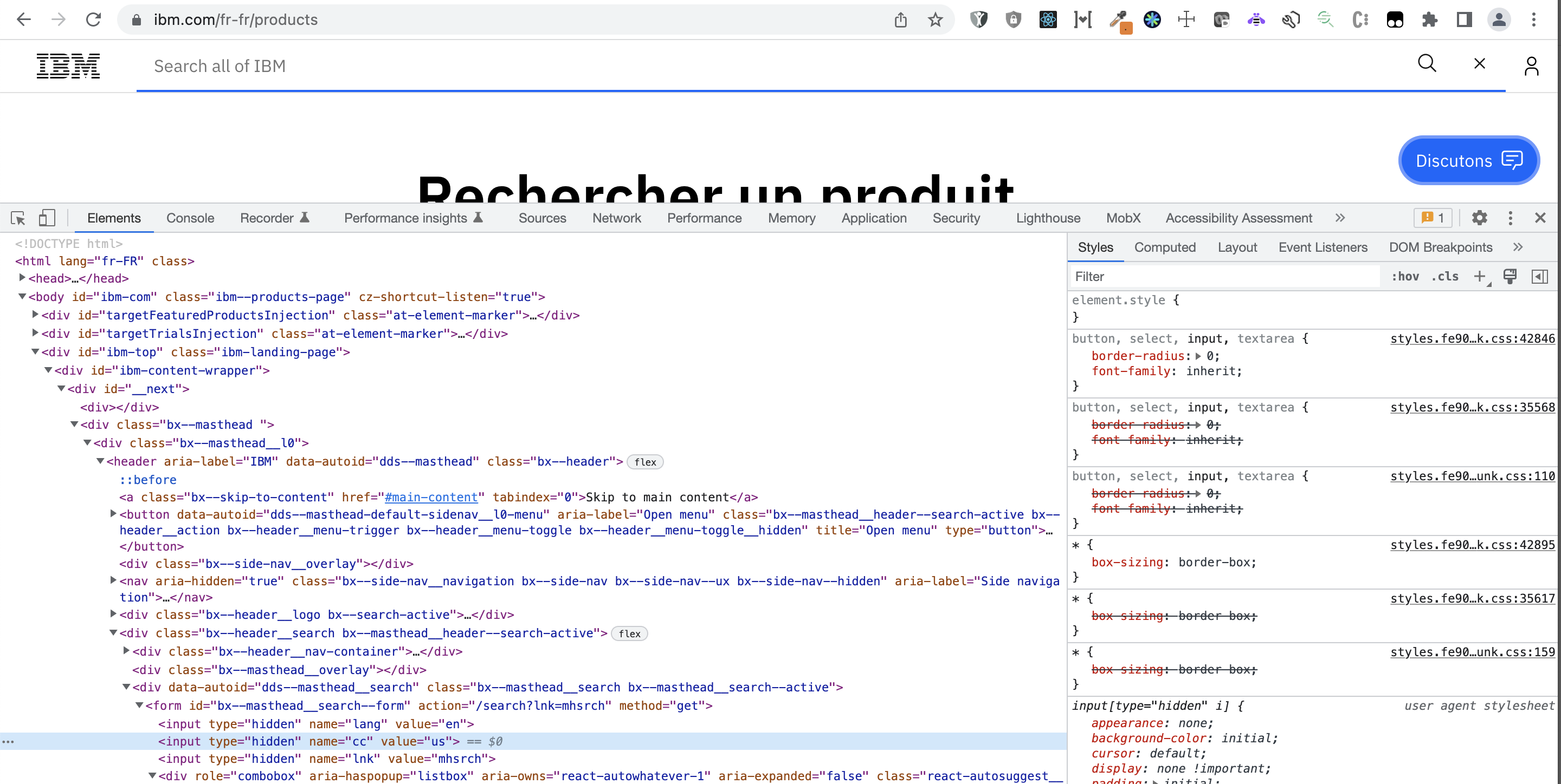 [Masthead]: cc & lang params improperly set in the search form · Issue #9364 · carbon-design ...