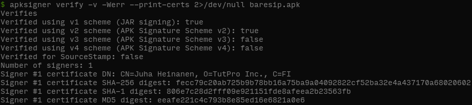 SHA-256 Signing Cert Hash for Authenticity? · Issue #343 · juha-h ...