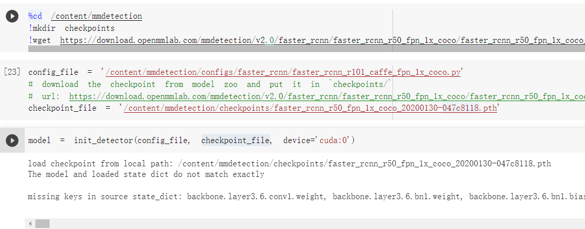 The model and loaded state dict do not match exactly · Issue #9003 · open-mmlab/mmdetection · GitHub