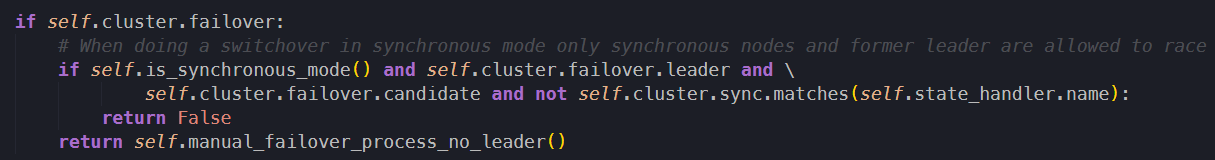 Patroni 2.1.4, switchover on async replica in sync mode · Issue #2405 · patroni/patroni · GitHub