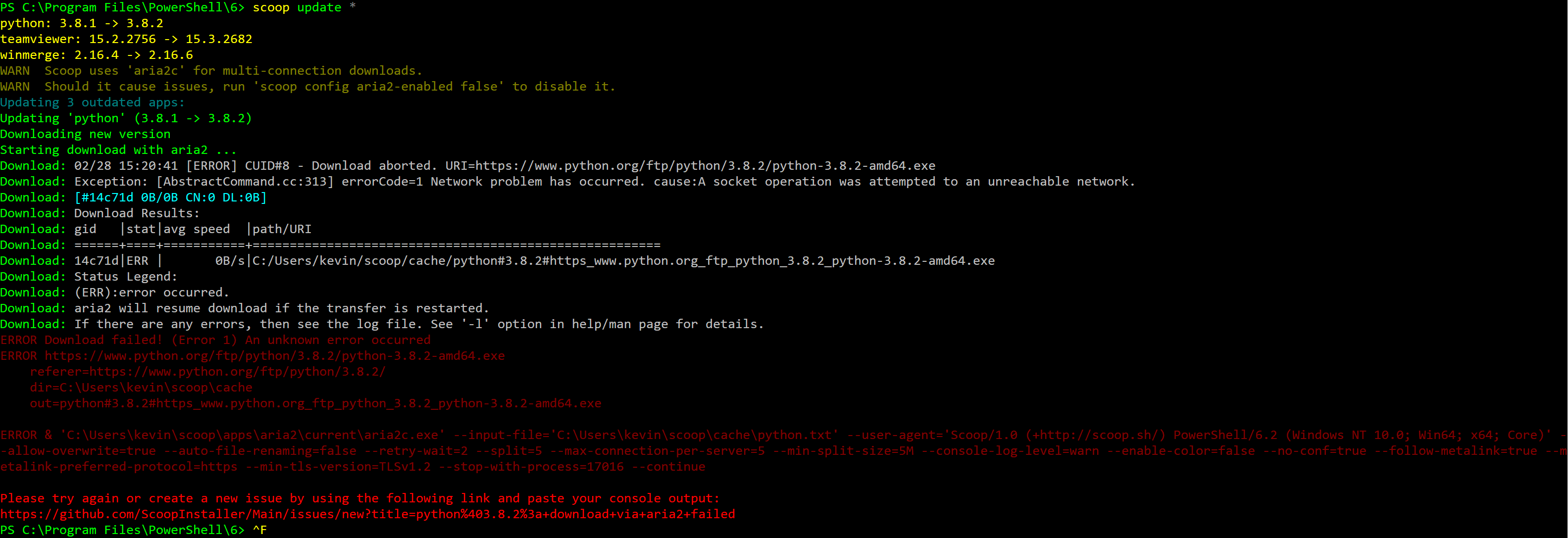 python@3.8.2: download via aria2 failed · Issue #852 · ScoopInstaller ...