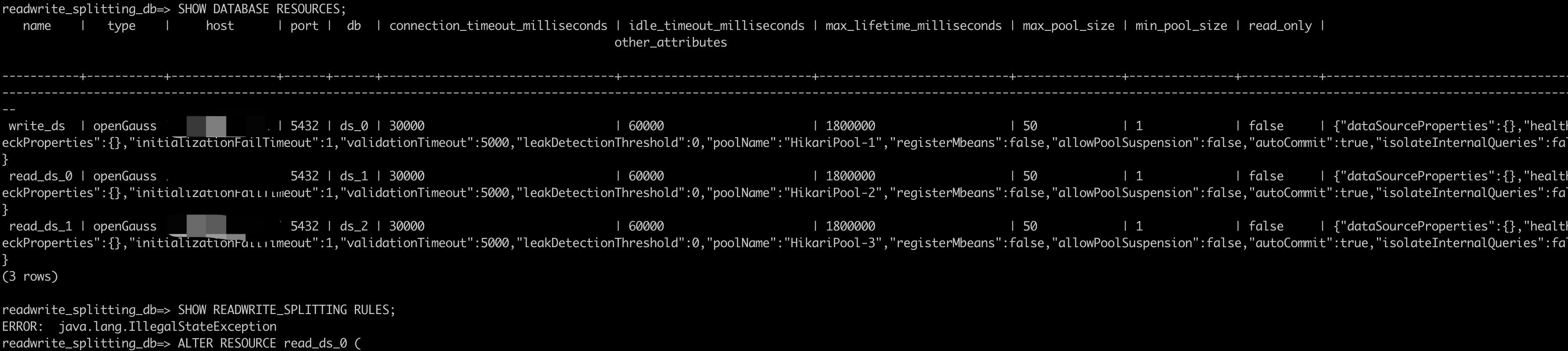 When Show Readwritesplitting Rules Error Javalangillegalstateexception · Issue 19084 7883