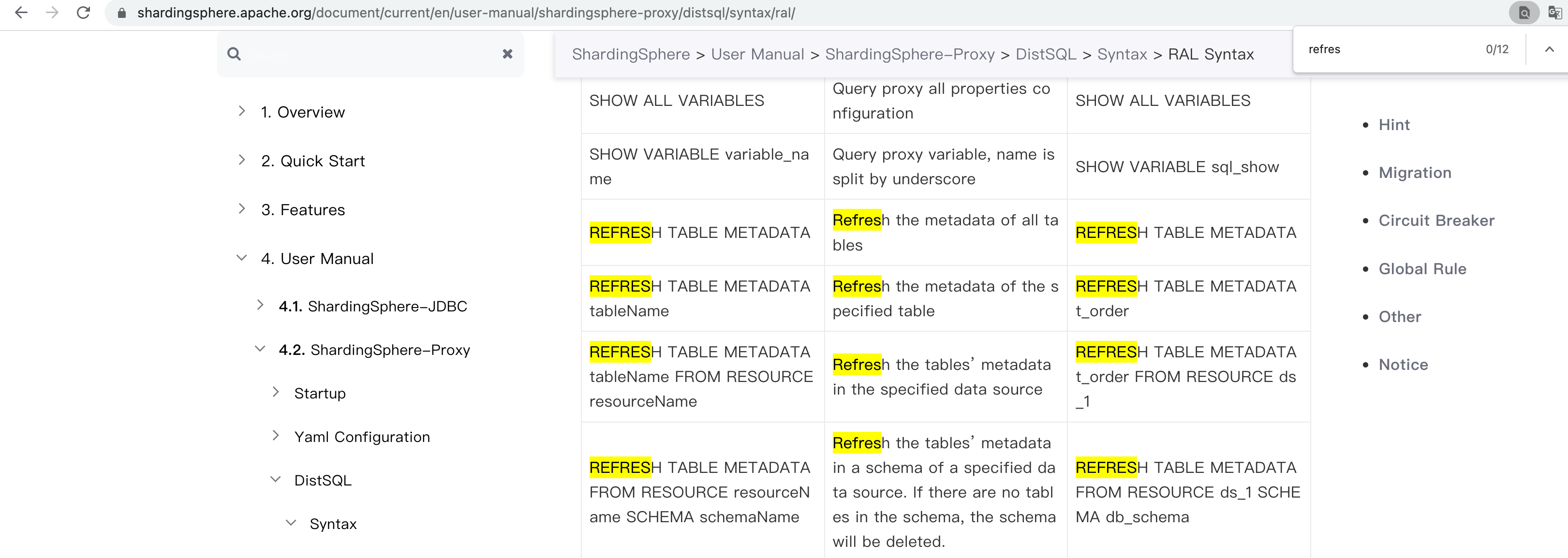 Can We Provide A Distsql Like `refresh Global Table Metadata` To Make