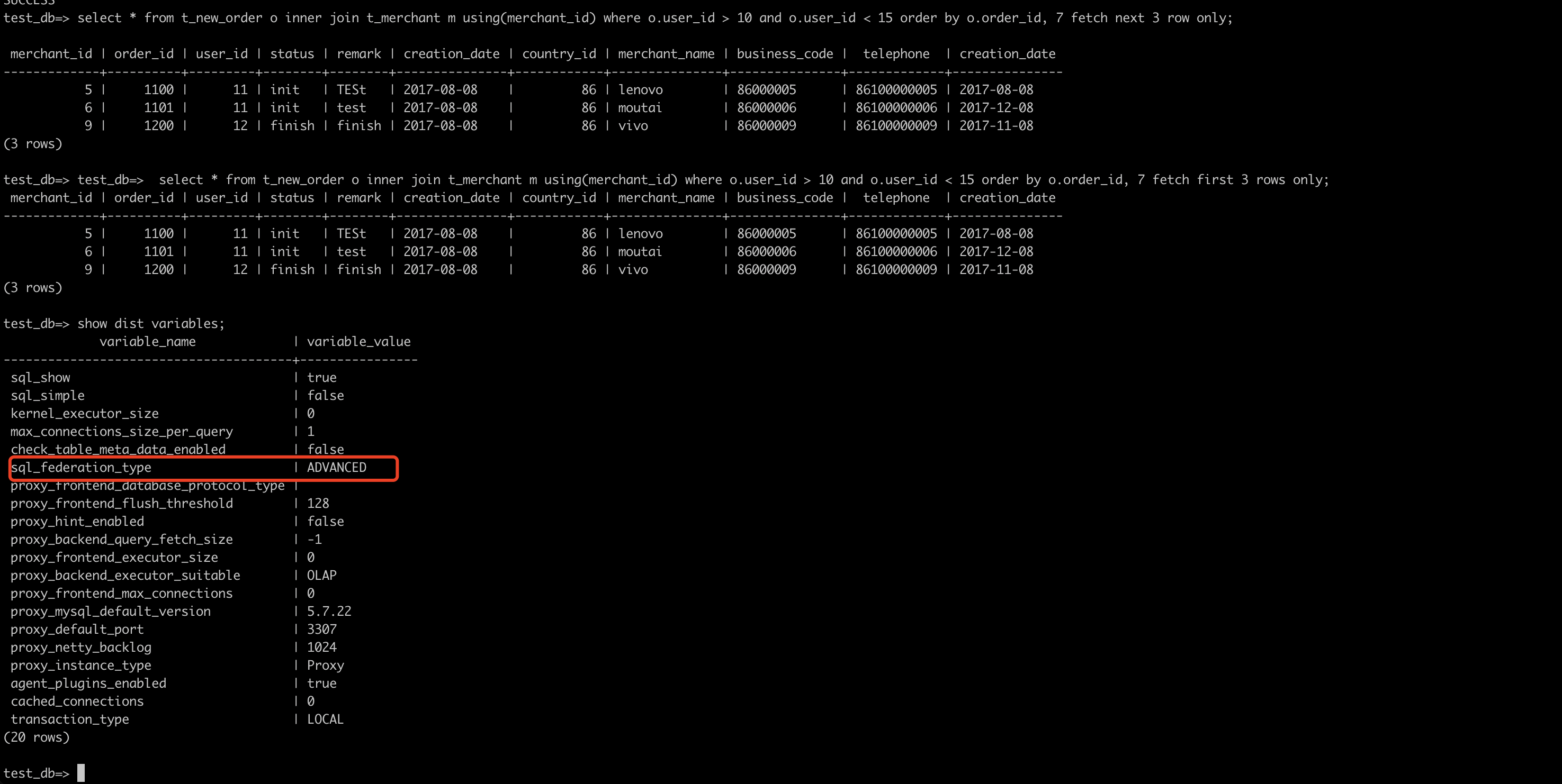 In the federation scenario,the select result data of fetch statement is incorrect. · Issue ...