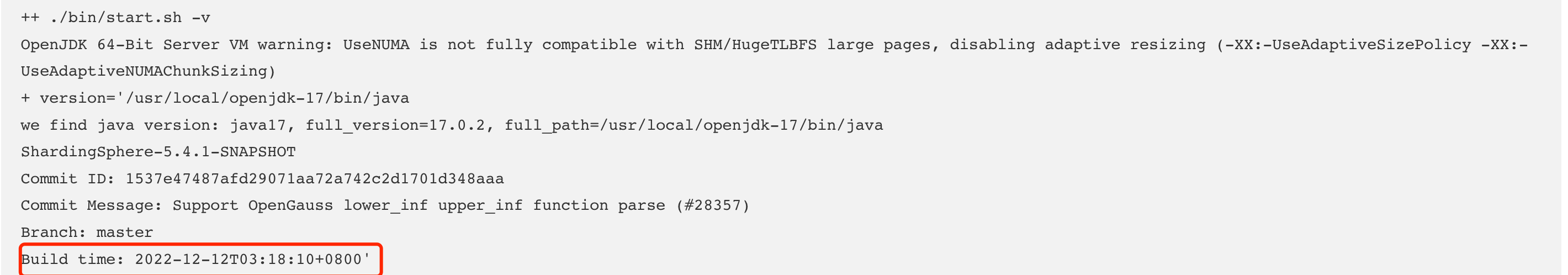 The feature `start.sh -v` doesn't wrok · Issue #28362 · apache/shardingsphere · GitHub