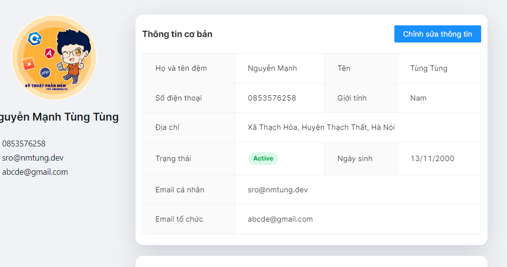 [Bug]: Edit thông tin SRO vẫn thêm được email chưa có trong database ở trường email tổ chức ...