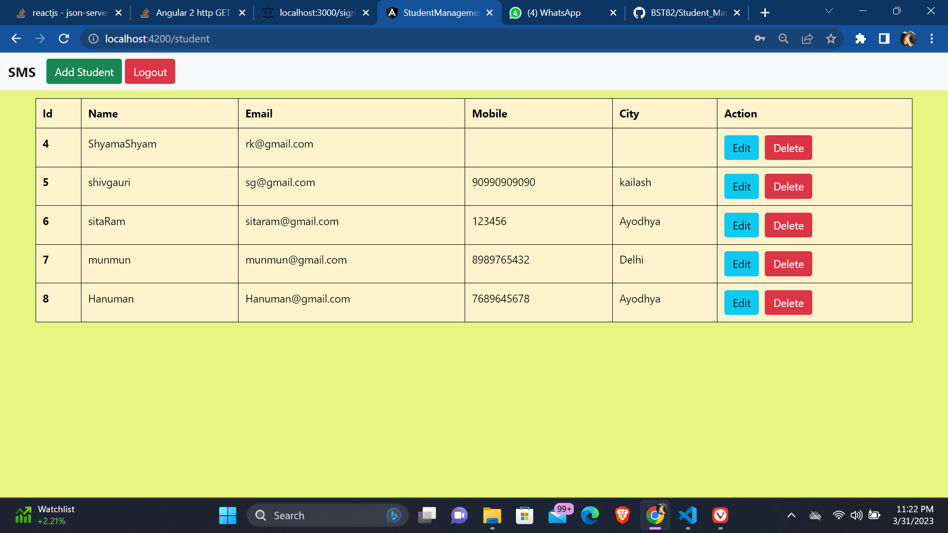 GitHub - BST82/Student_Management_System_Angular: Angular based Project