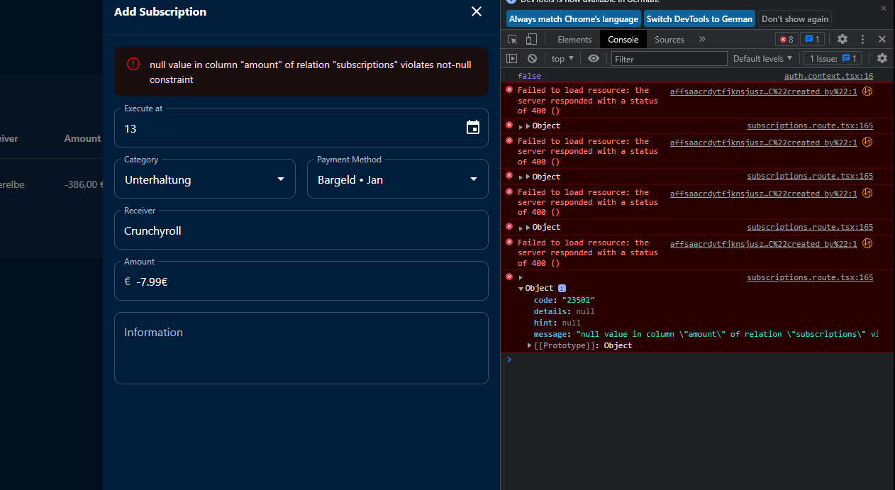 Create Subscription | Issues while trying to create new subscription and using , instead of ...