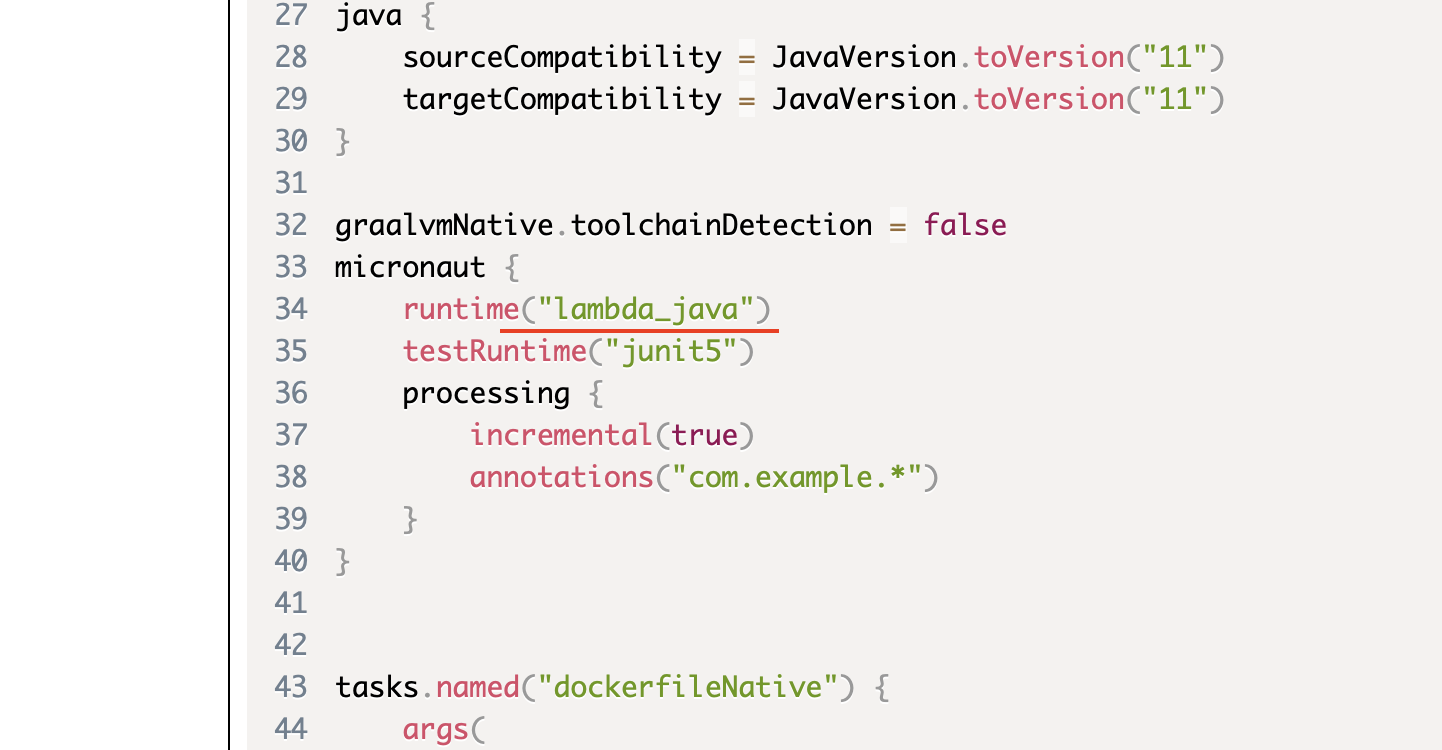 Task 'buildNativeLambda' not found. Works with `-Pmicronaut.runtime=lambda_provided` · Issue ...