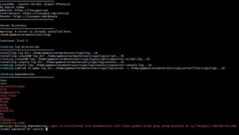 LGSM not detecting installed dependencies correctly · Issue #2154 · GameServerManagers/LinuxGSM ...