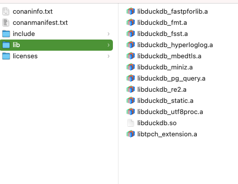 [question]No tpch folder contains after packaging duckDB · Issue #13271 · conan-io/conan · GitHub