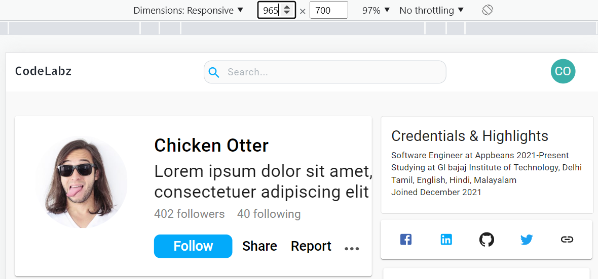 User profile page cards are overlapping · Issue #596 · scorelab/Codelabz · GitHub
