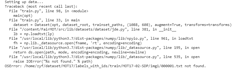 Custom dataset training issue · Issue #422 · ifzhang/FairMOT · GitHub