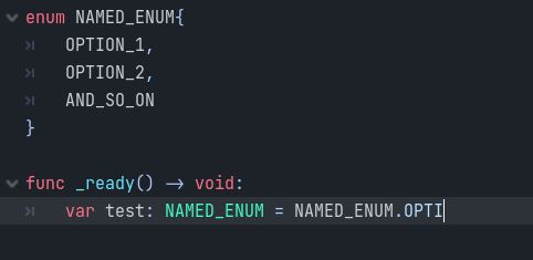 Named enums does not provide hints · Issue #61427 · godotengine/godot · GitHub