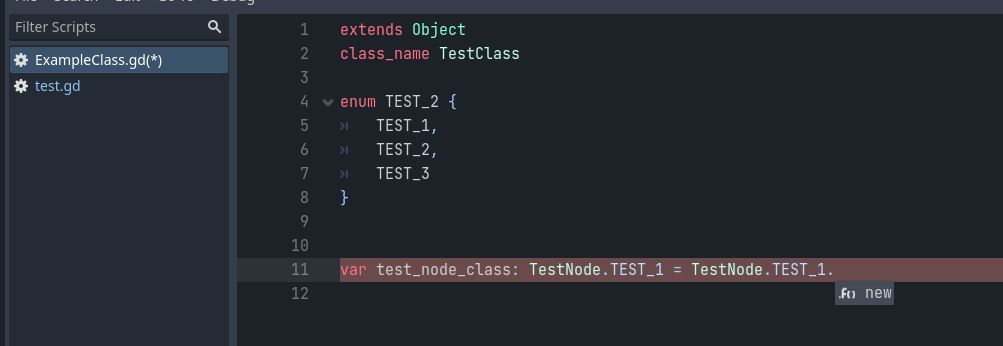 Named enums does not provide hints · Issue #61427 · godotengine/godot · GitHub