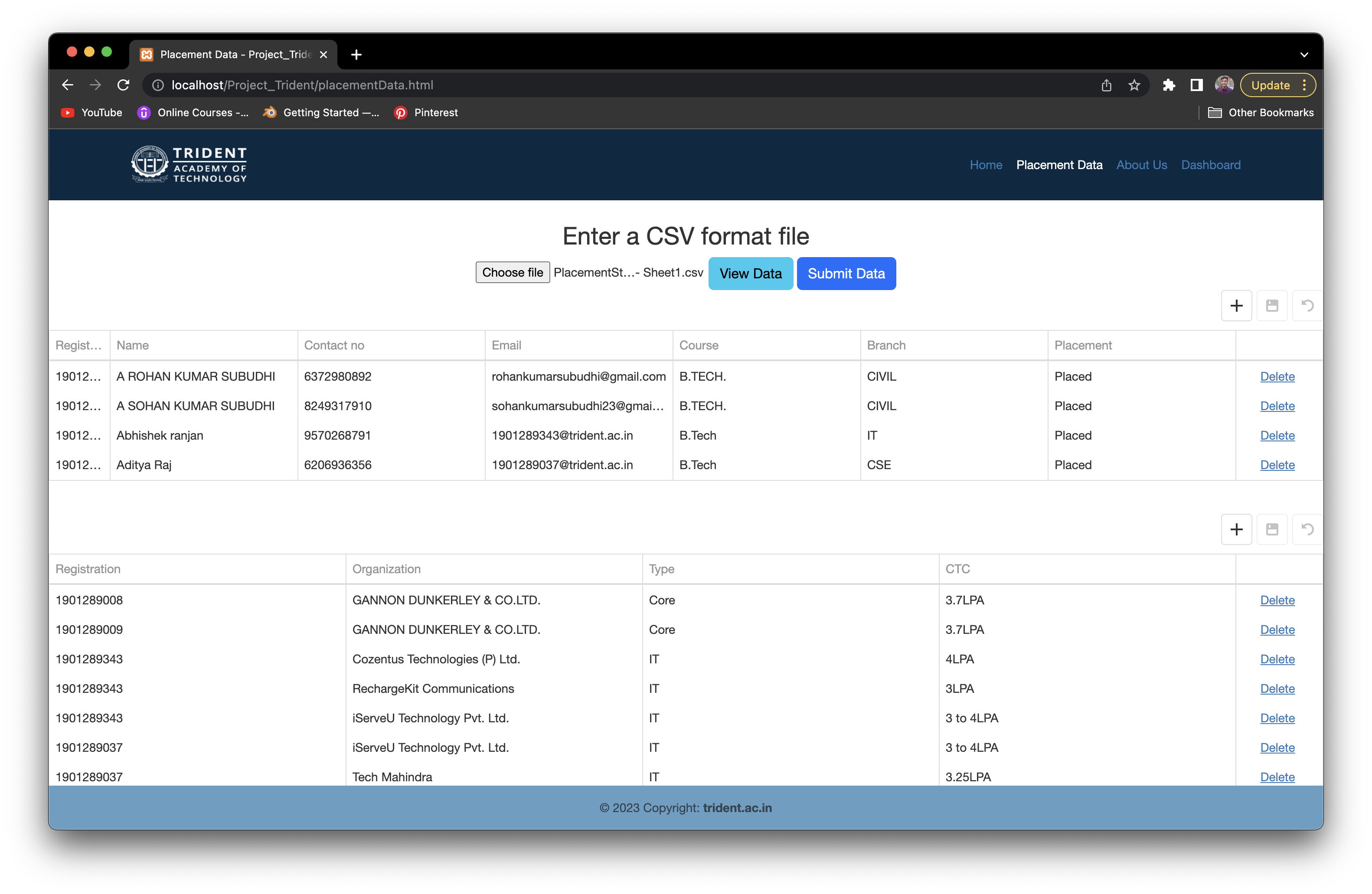GitHub - frostushaer/student-placement